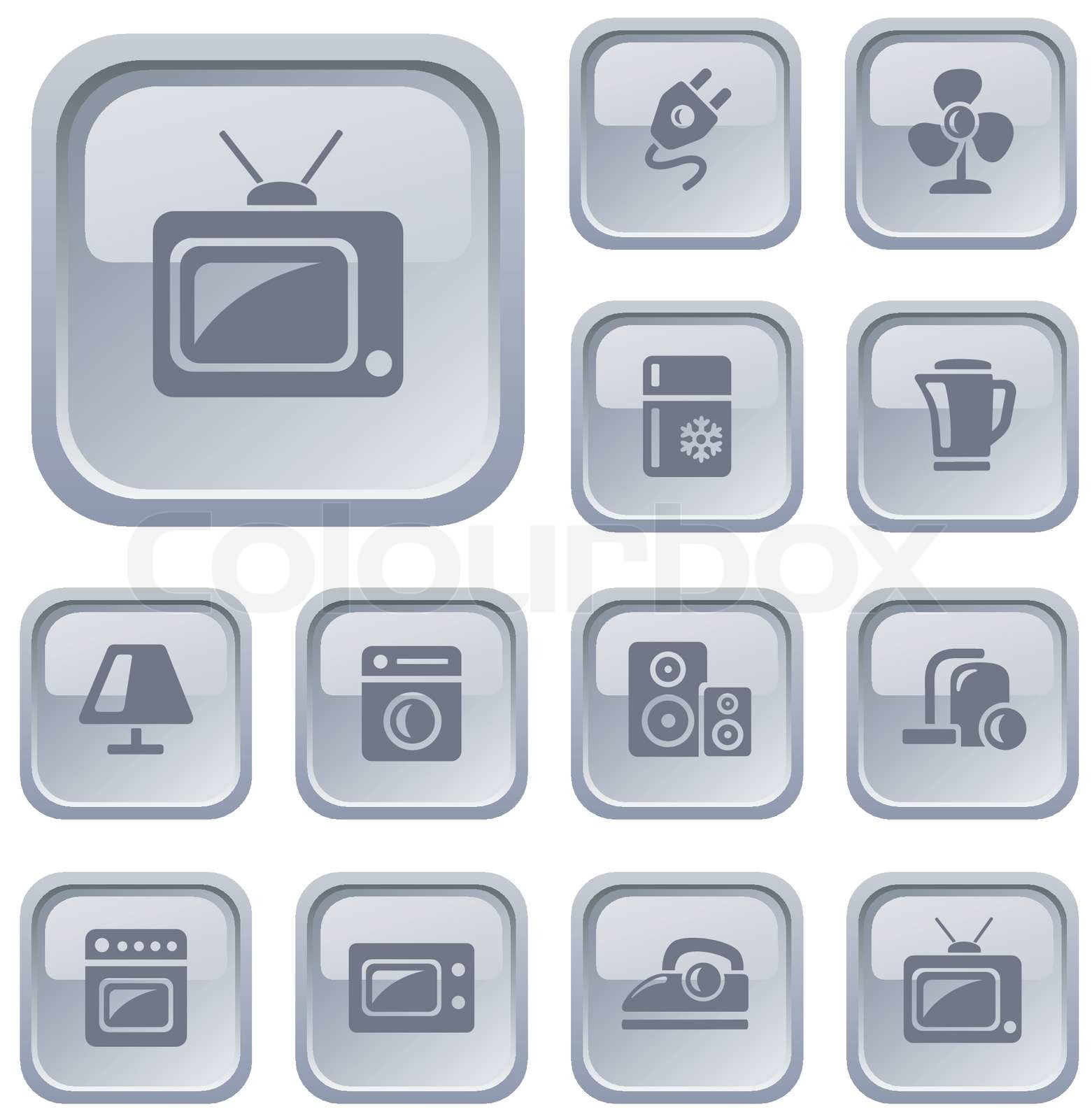 Home electronics button set | Stock vector | Colourbox