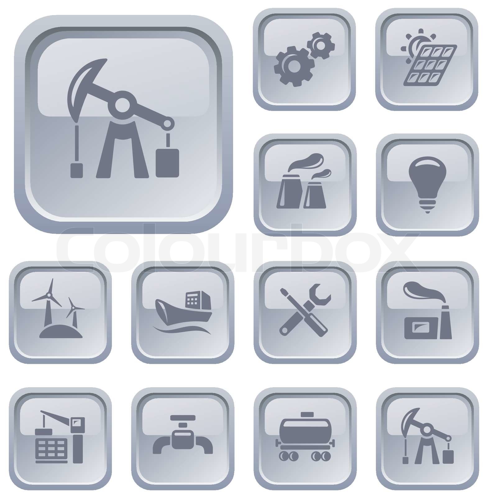 Industrial button set | Stock vector | Colourbox