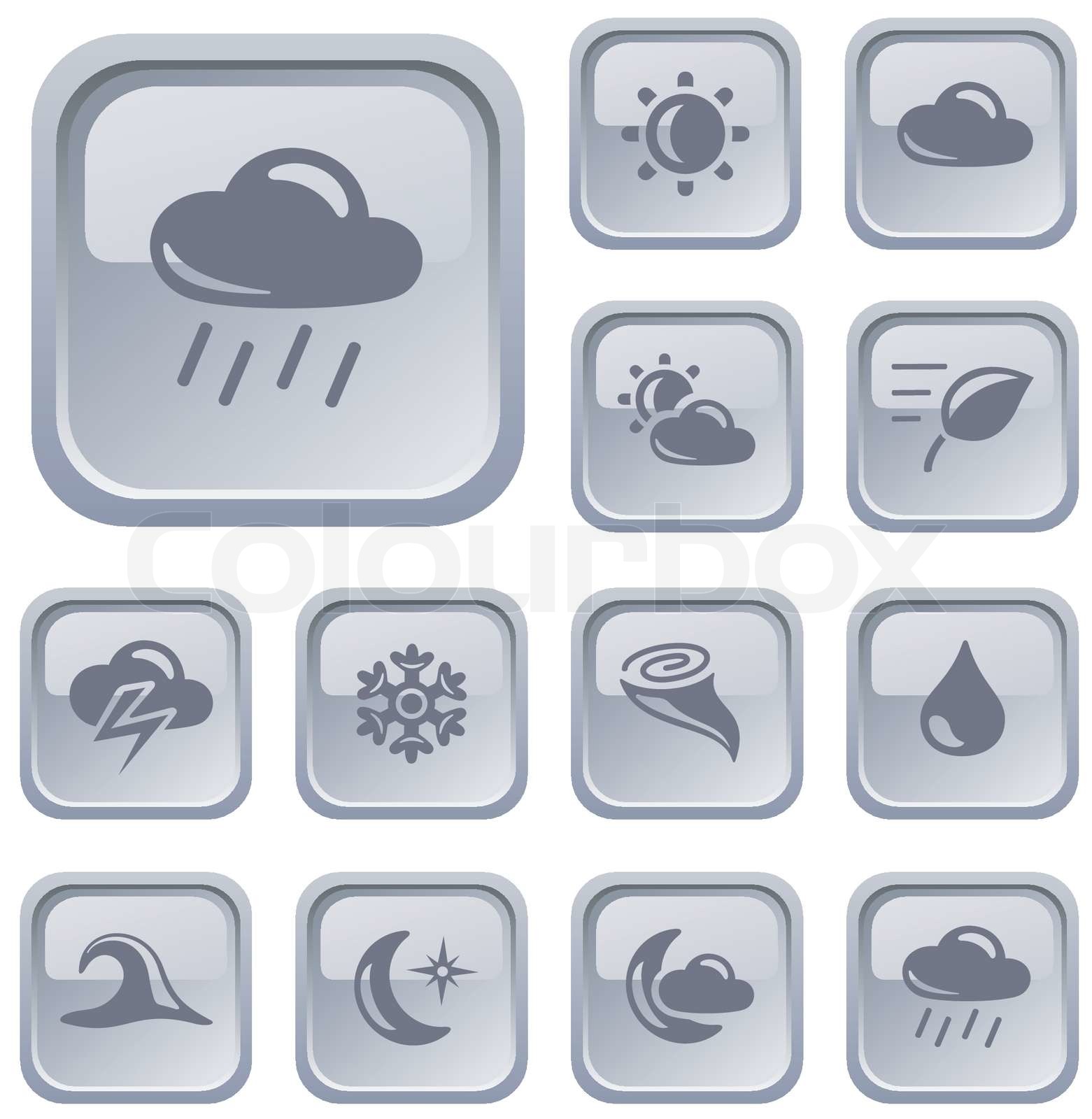 Weather button set | Stock vector | Colourbox