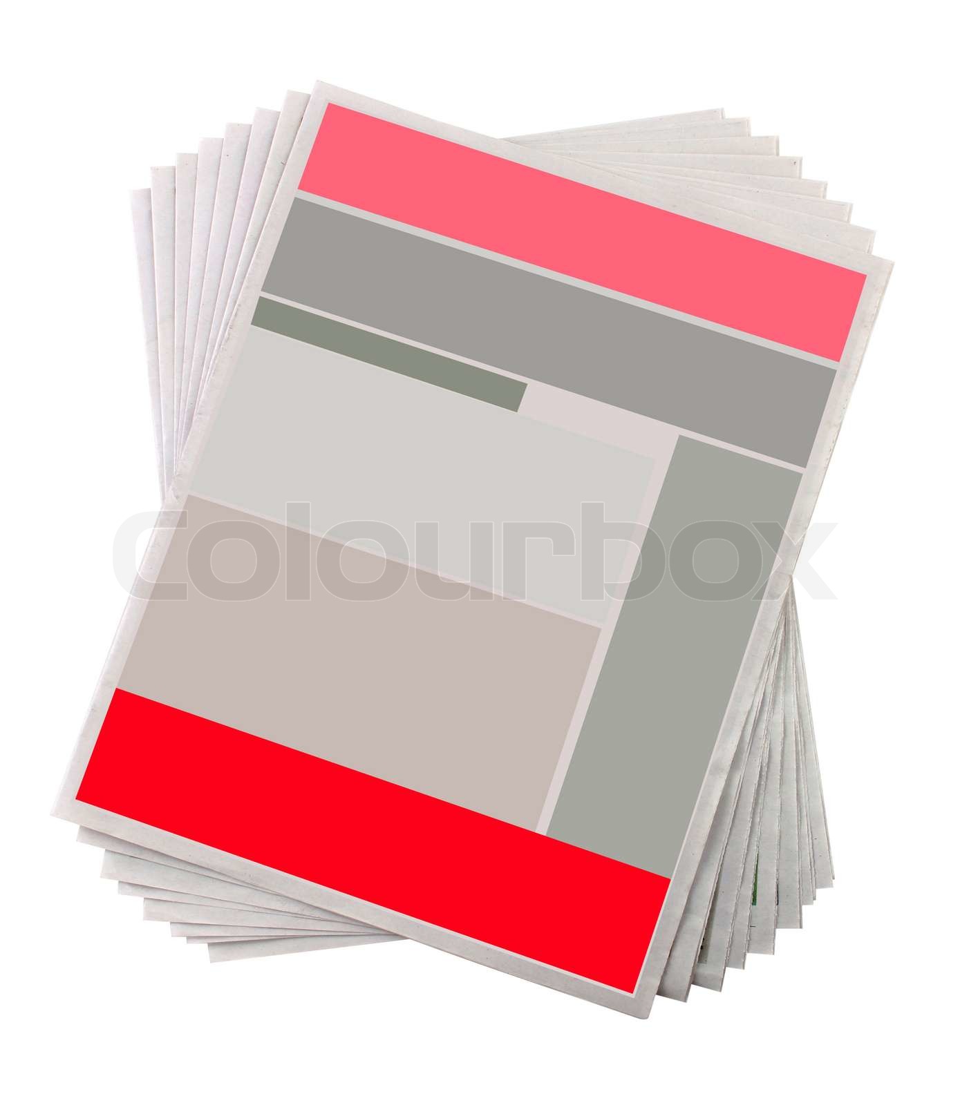 Zeitung Layout für Schlagzeilen, Anzeigen und Inhalte auf weißem ...