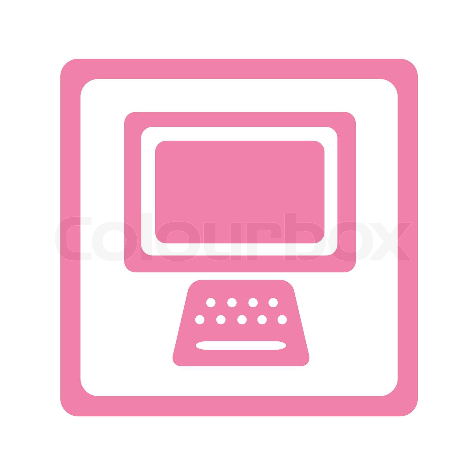 Pink computer icon illustration | Stock vector | Colourbox