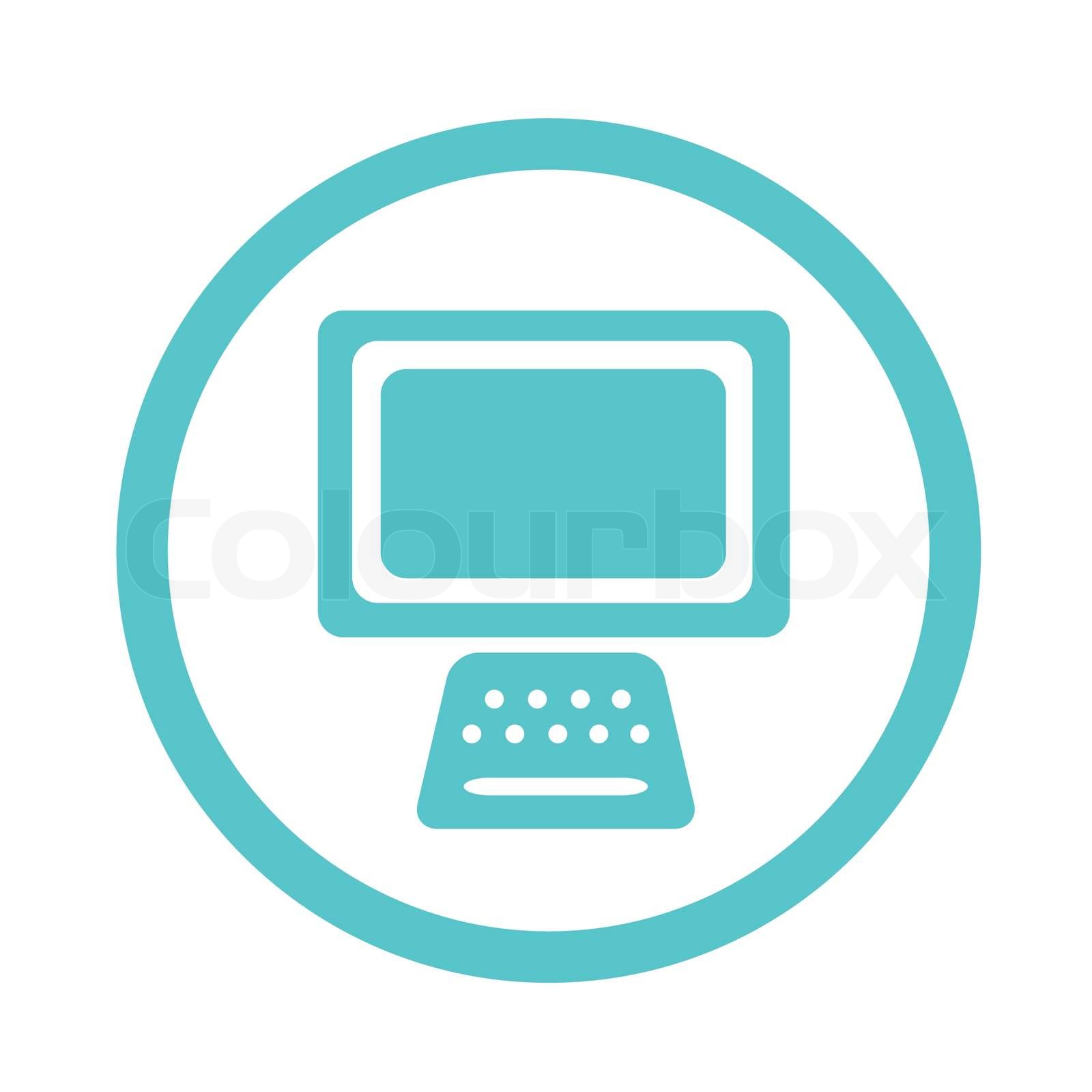 Computer screen icon in turquoise | Stock vector | Colourbox