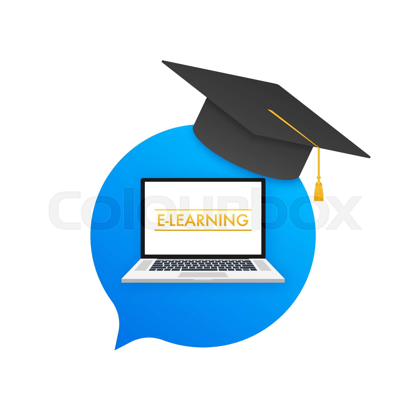 E-learning, Online education concept banner. Online training courses ...