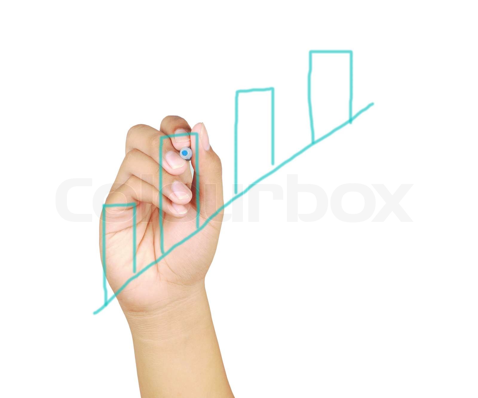 Human Hand Drawing aBusiness graph | Stock image | Colourbox