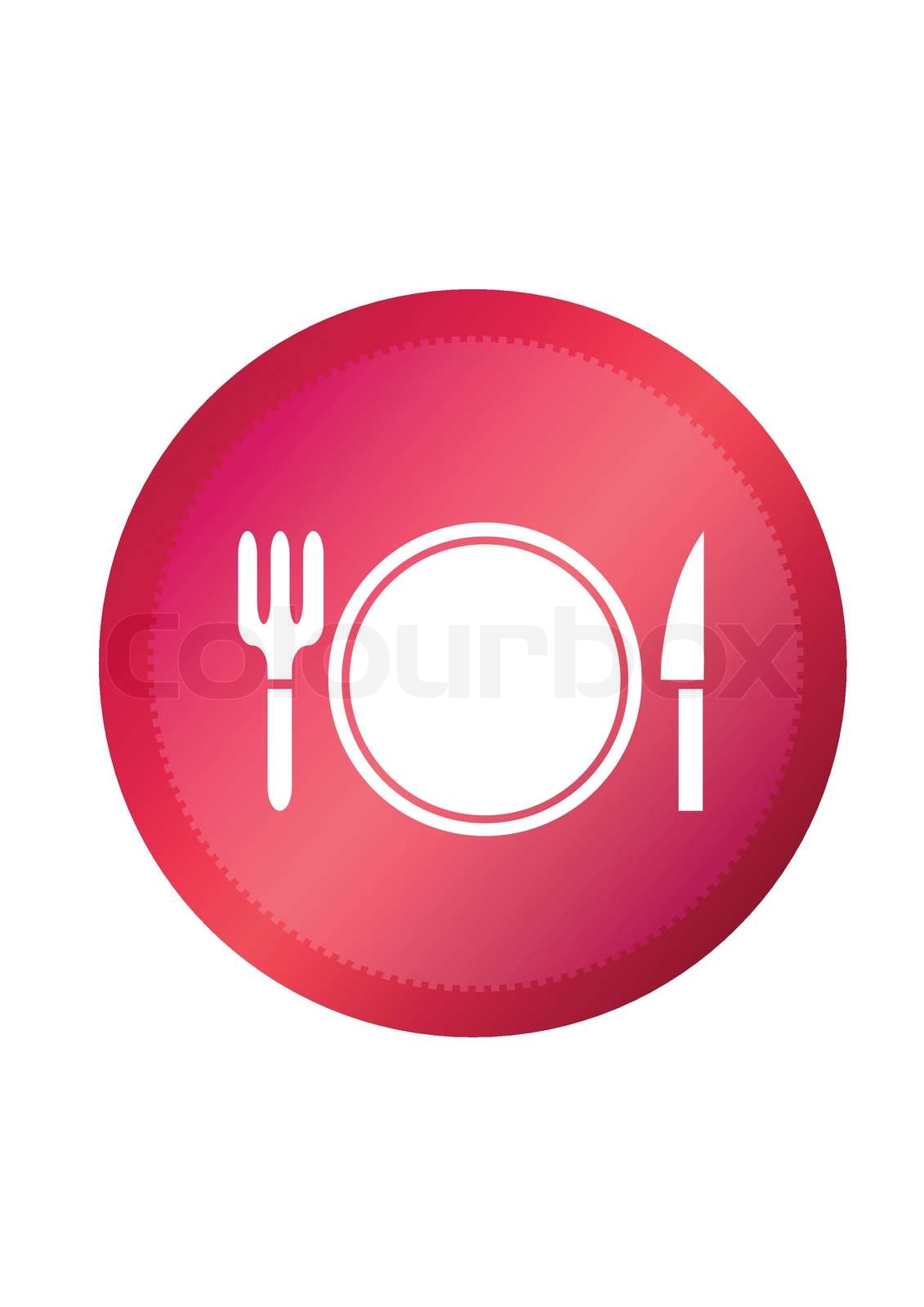 Glossy dinner button in pink | Stock vector | Colourbox