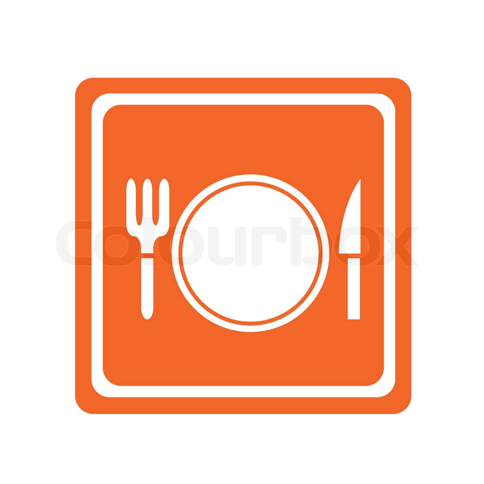 Menu icon on orange sign | Stock vector | Colourbox