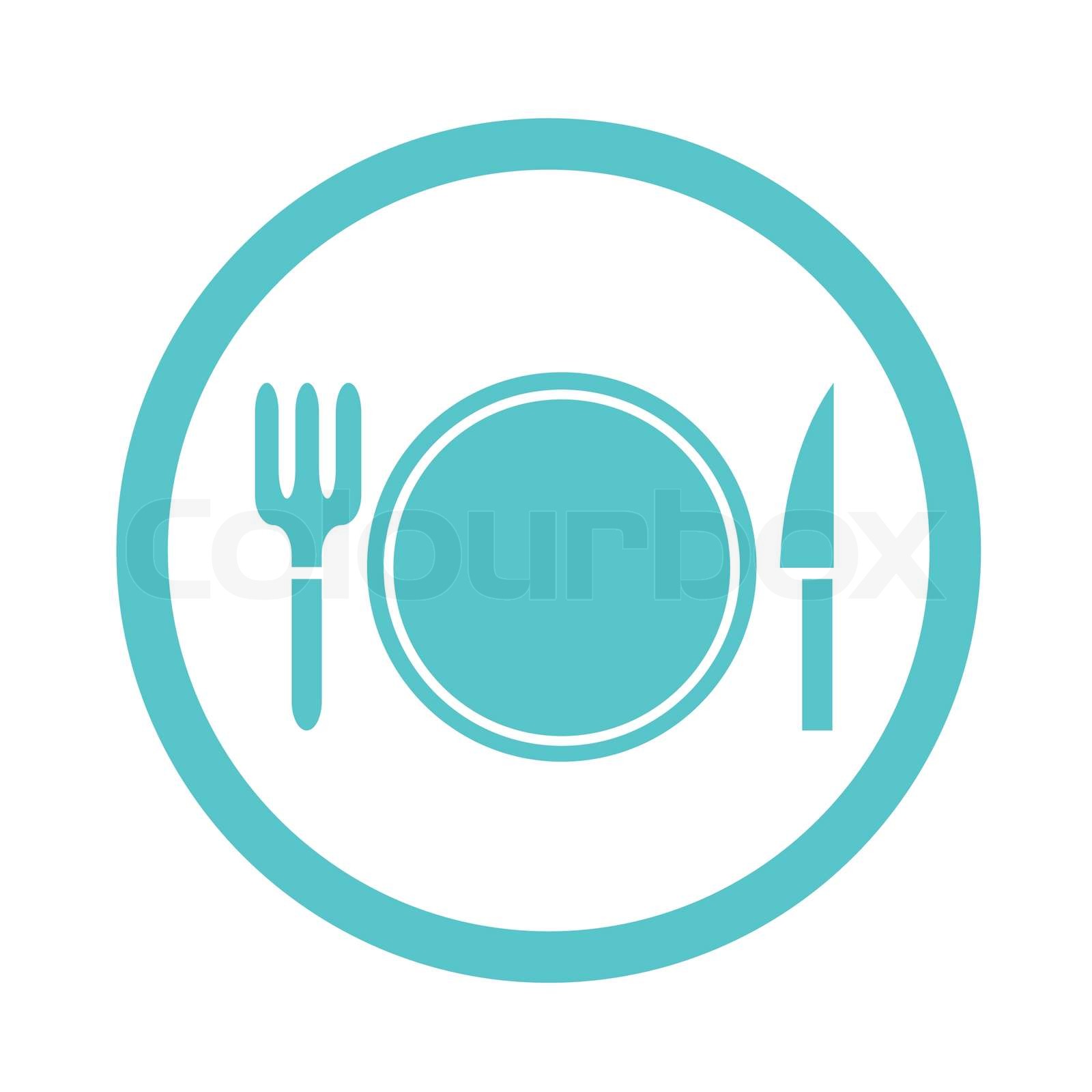 Lunch icon in turquoise | Stock vector | Colourbox