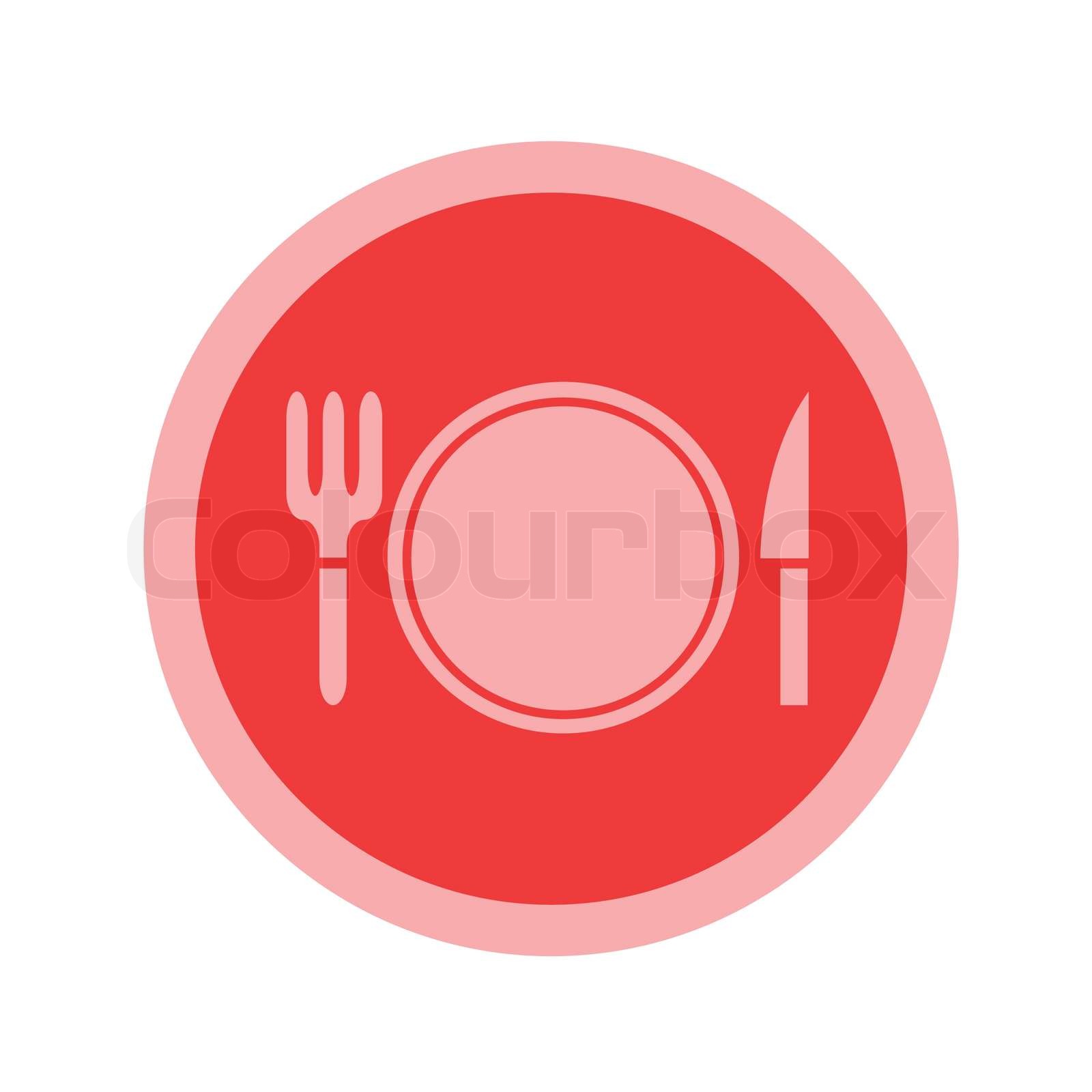 Restaurant icon in red | Stock vector | Colourbox