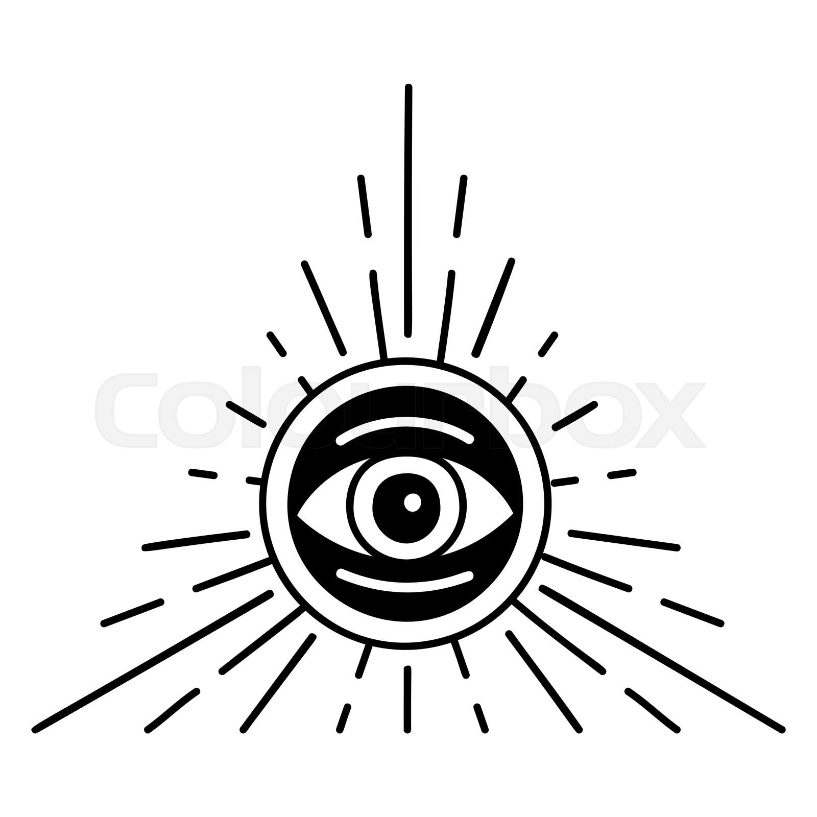 Evil doodle eye. Hand drawn witchcraft eye talisman, magical sacred ...