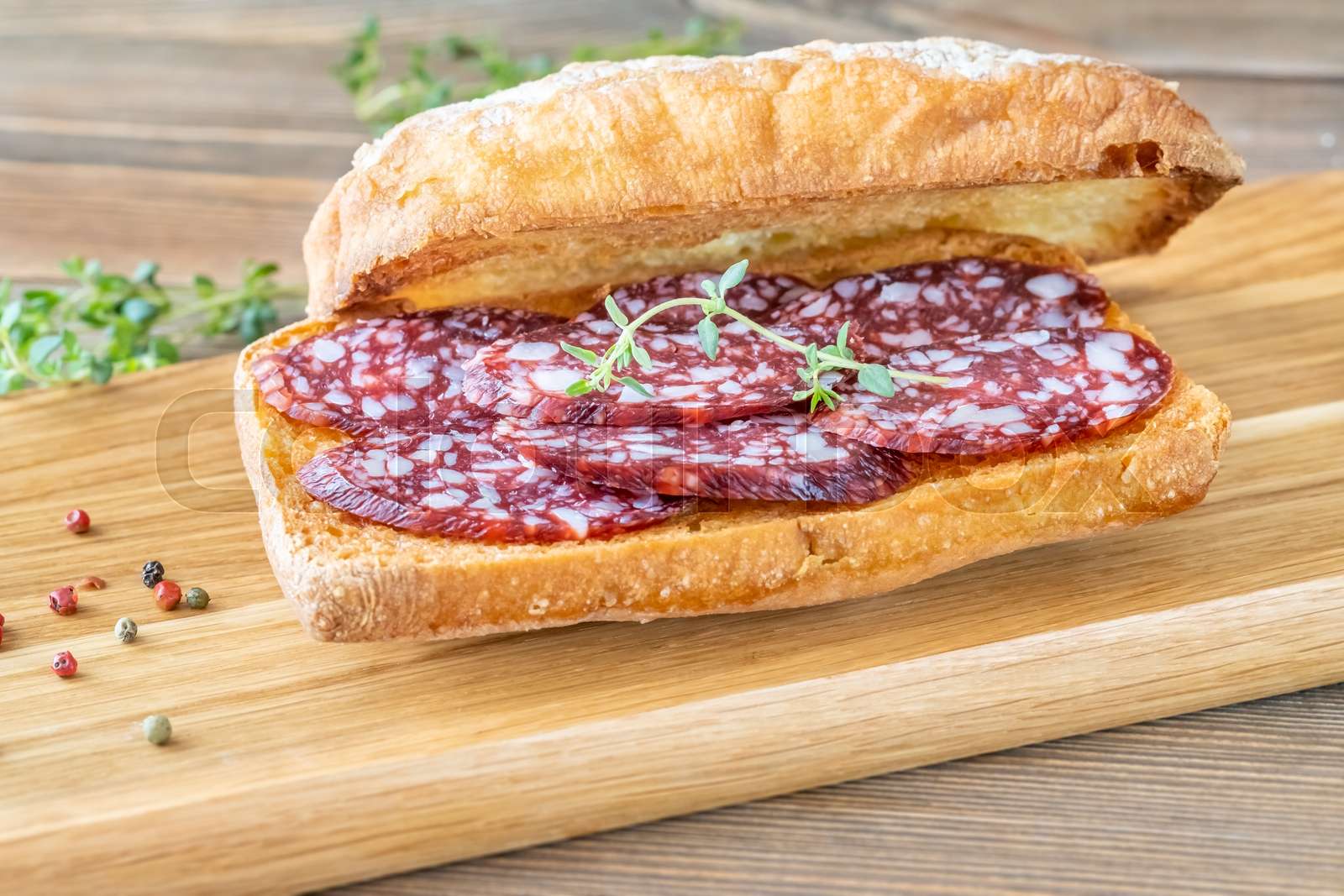 Sandwich with braunschweiger sausage | Stock image | Colourbox