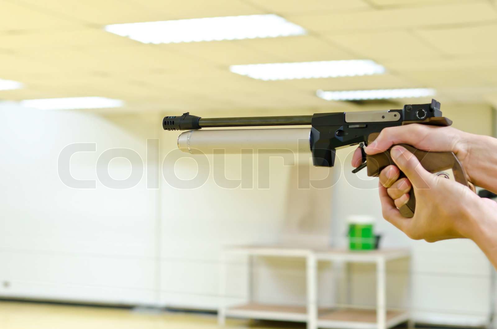 training gun aim to target | Stock image | Colourbox