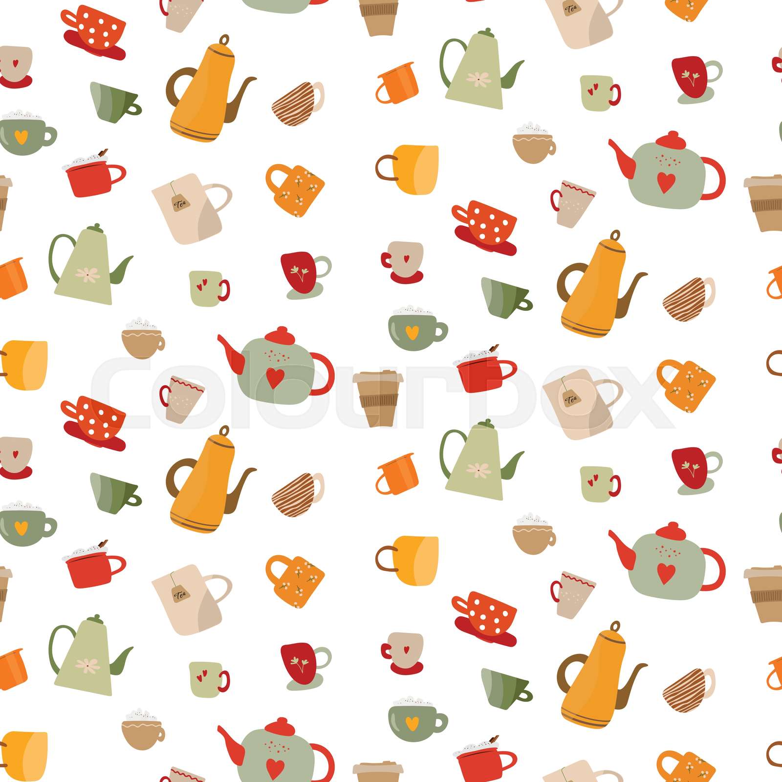 Tea coffee seamless pattern | Stock vector | Colourbox