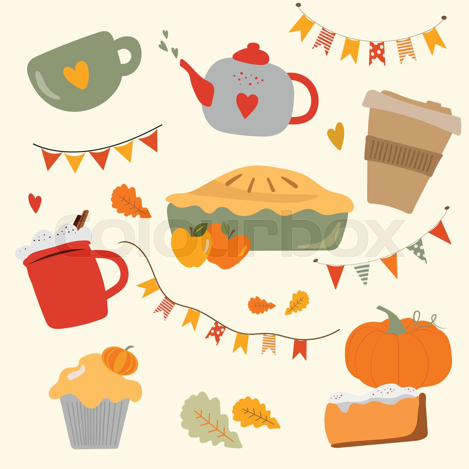 Sweet autumn painting | Stock vector | Colourbox