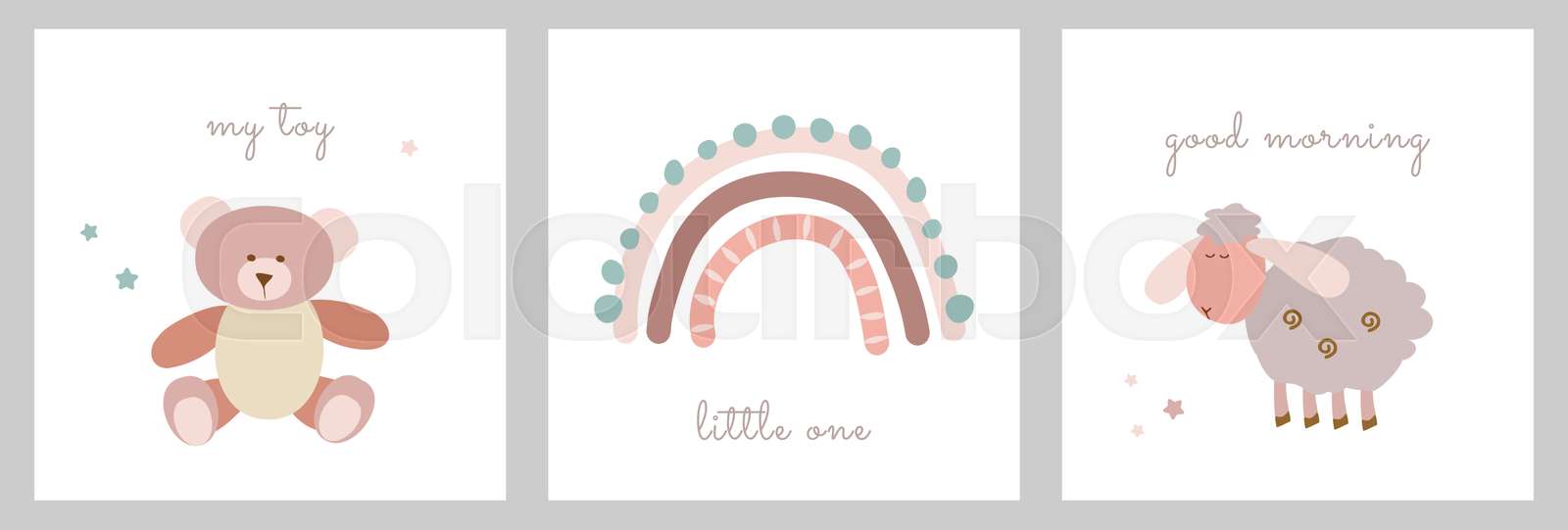 Cute postcards set | Stock vector | Colourbox