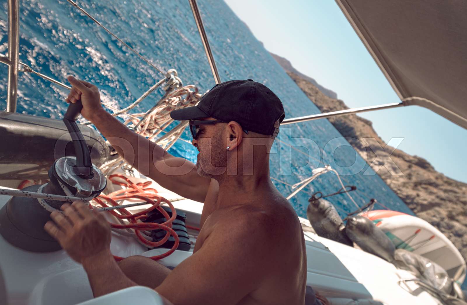 Sailor on Sailboat | Stock image | Colourbox