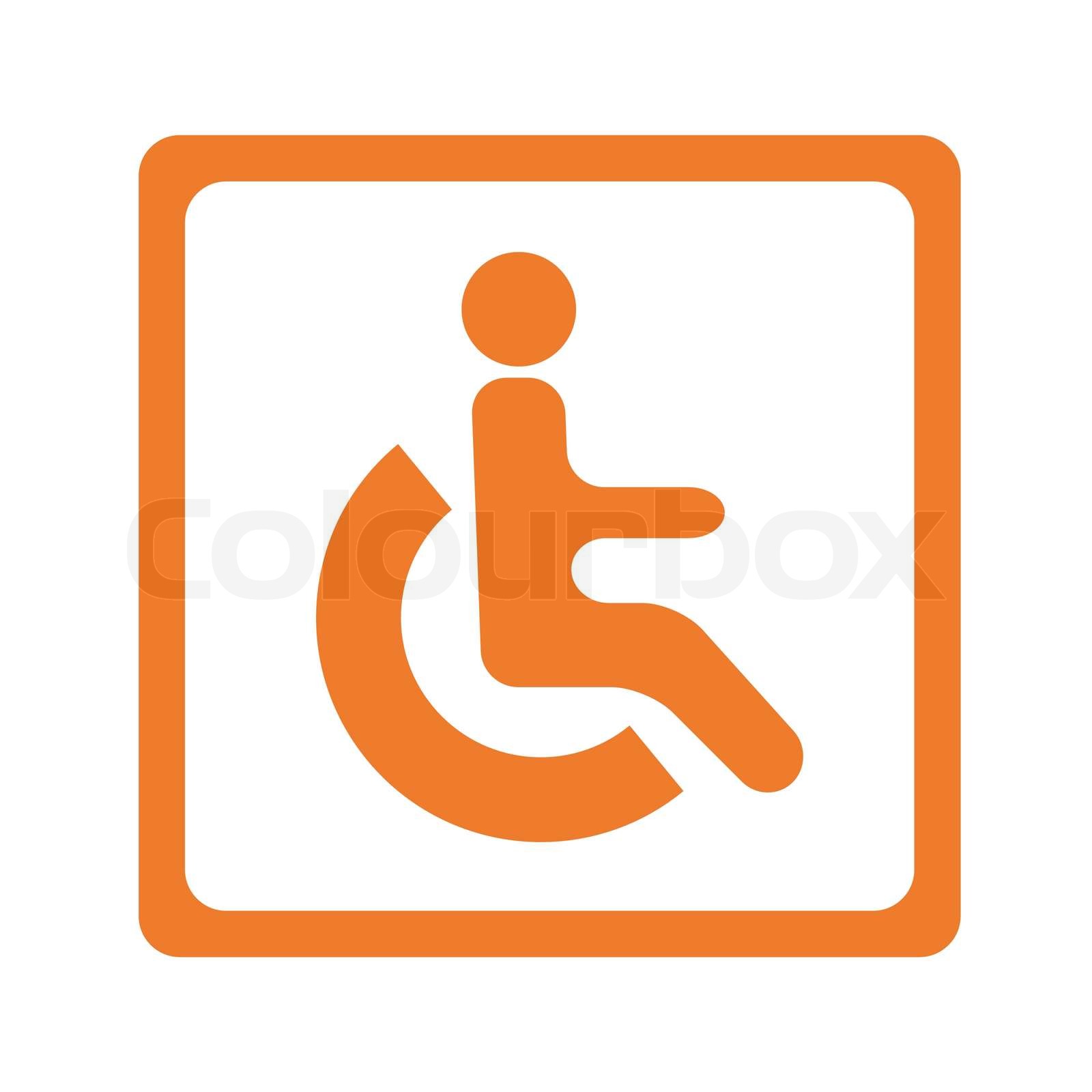 Disability symbol in orange | Stock vector | Colourbox