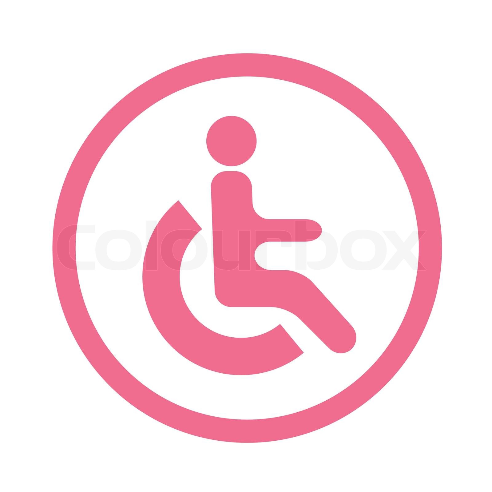 Disability icon in pink | Stock vector | Colourbox