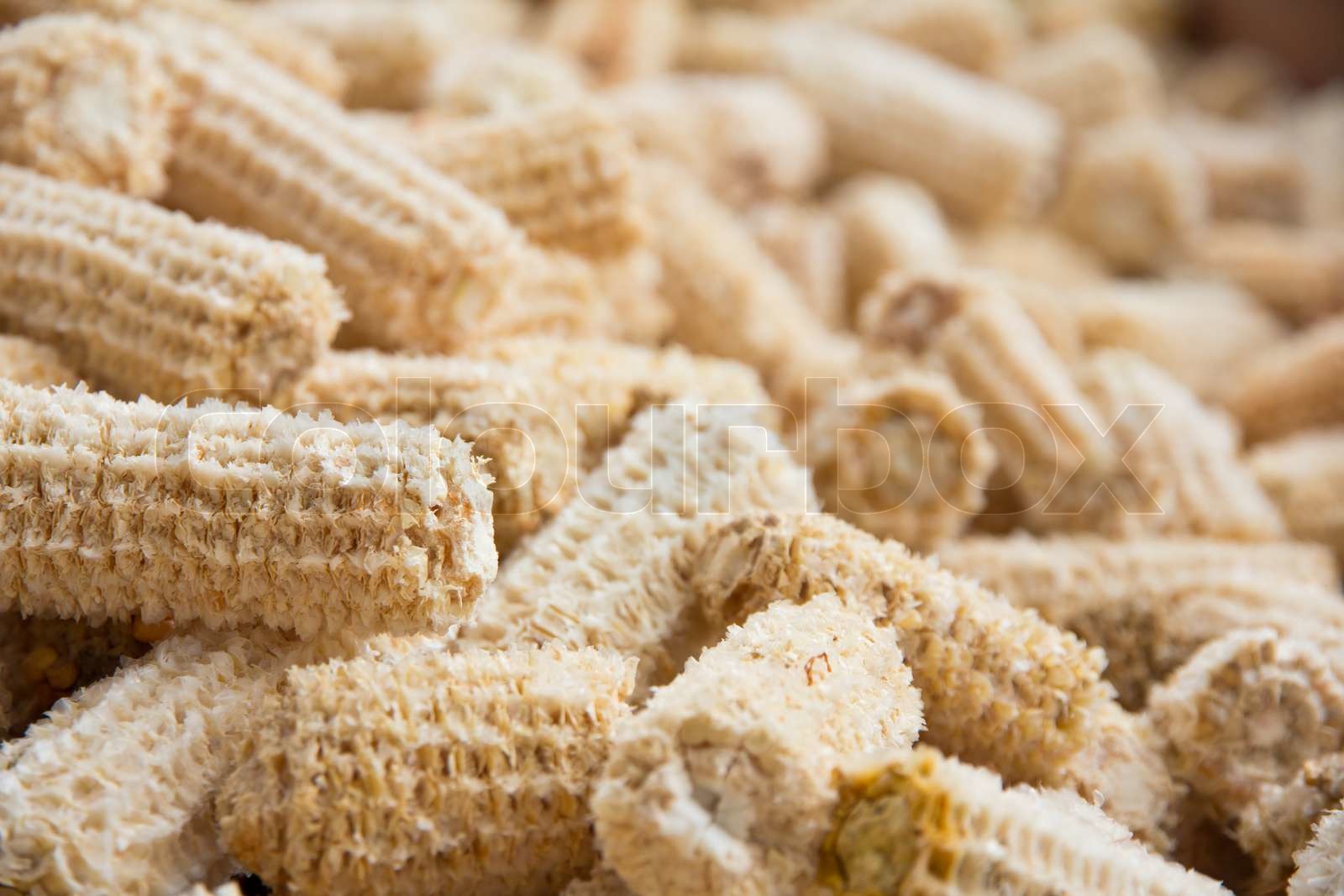 close up of Cob meal Ground corn cob | Stock image | Colourbox