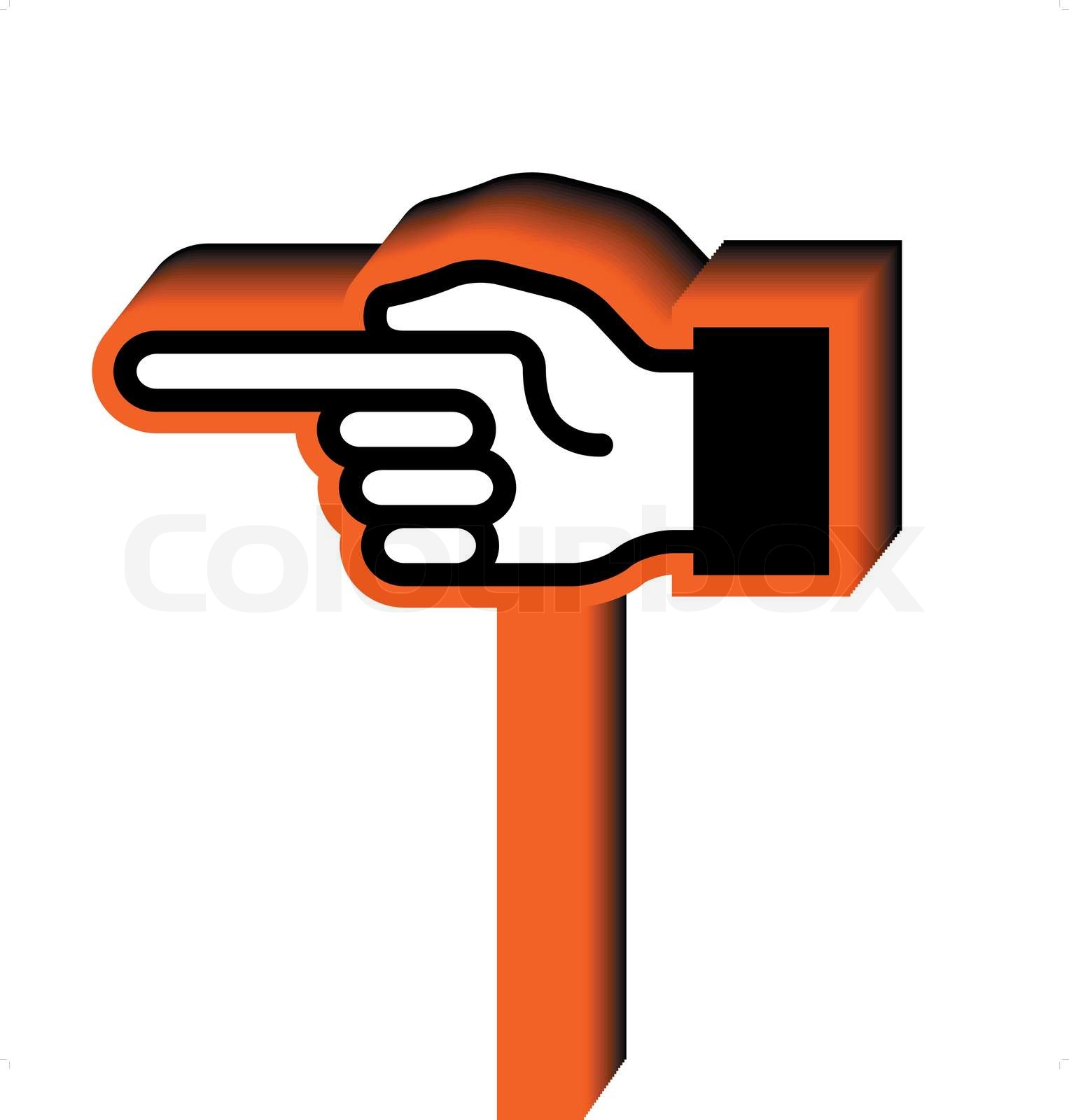 curled hand symbols on white | Stock vector | Colourbox