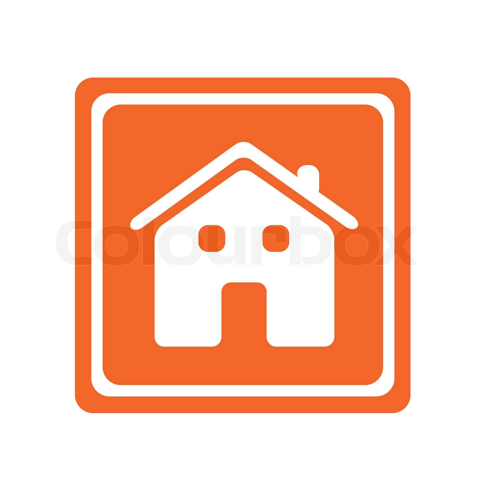 Home button in orange | Stock vector | Colourbox