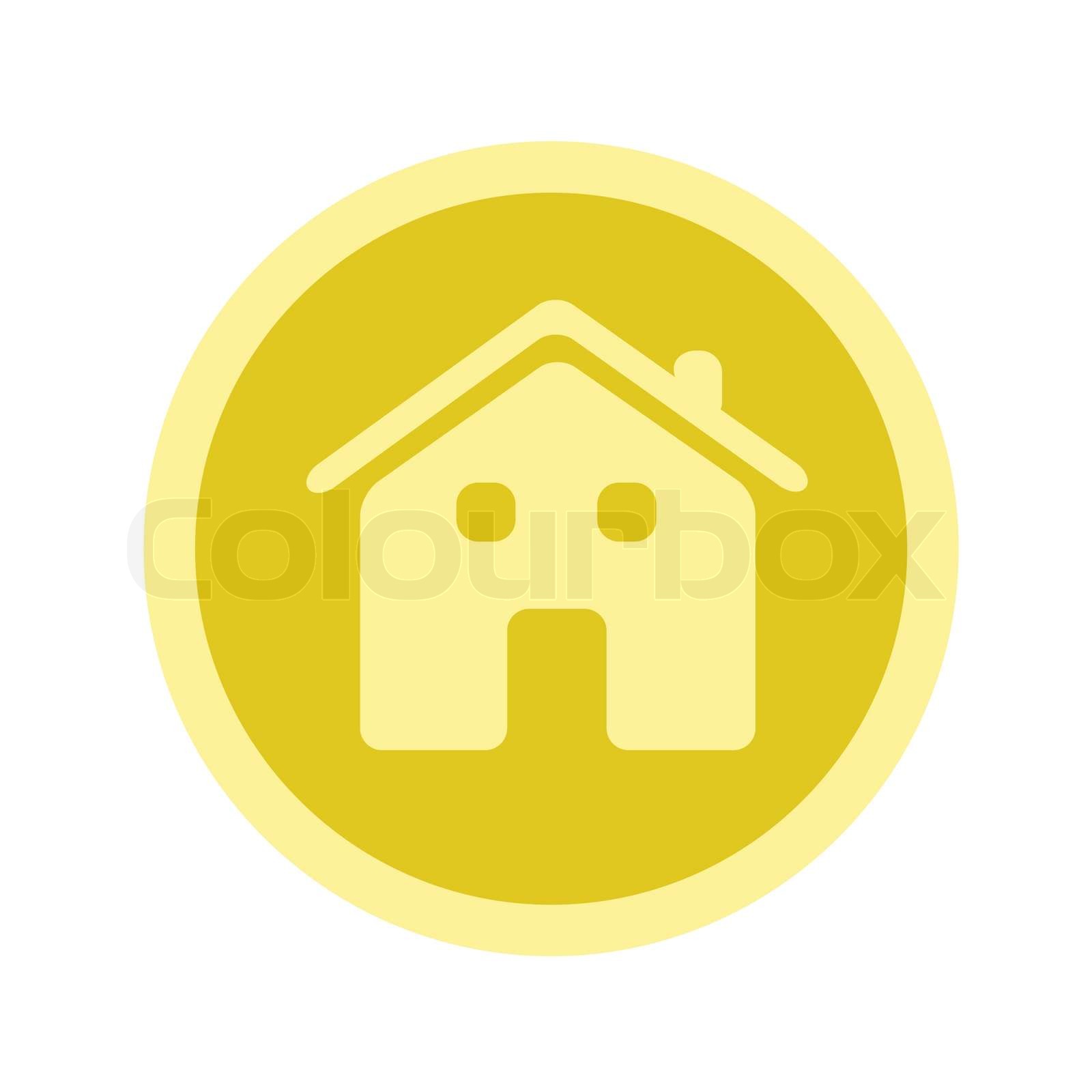 House icon on yellow badge | Stock vector | Colourbox
