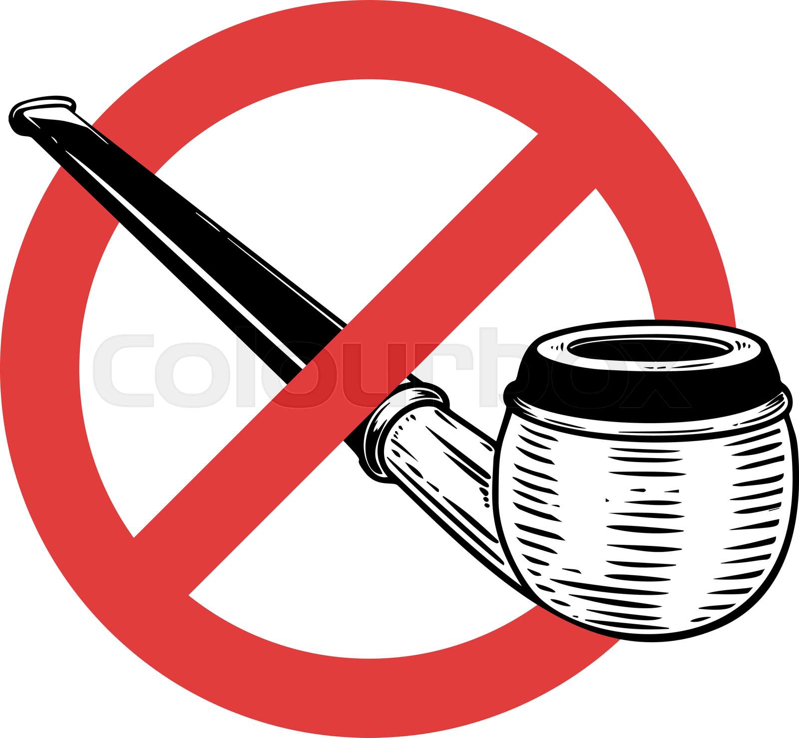 Dont smoke. Stop sign with smoking pipe. Design element for poster ...