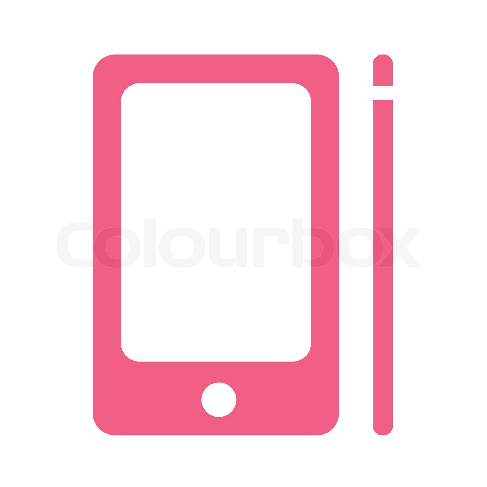Tablet icon in pink | Stock vector | Colourbox