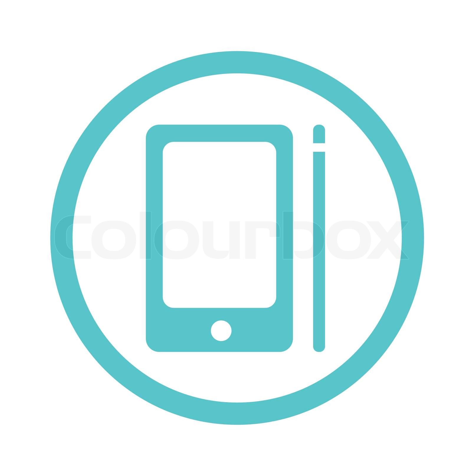 tablet symbol in turquoise | Stock vector | Colourbox