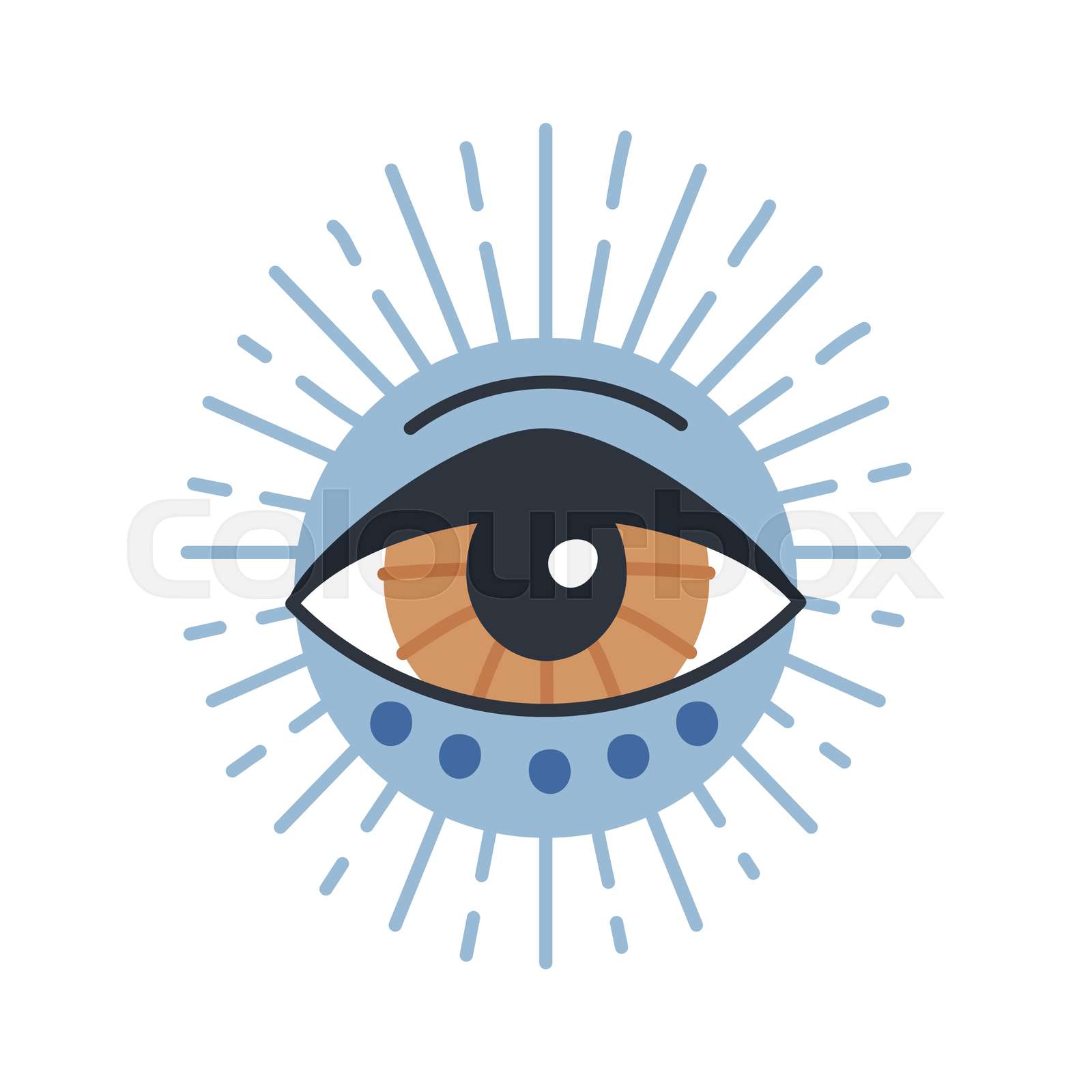 Evil doodle eye. Hand drawn witchcraft eye talisman, magical sacred ...