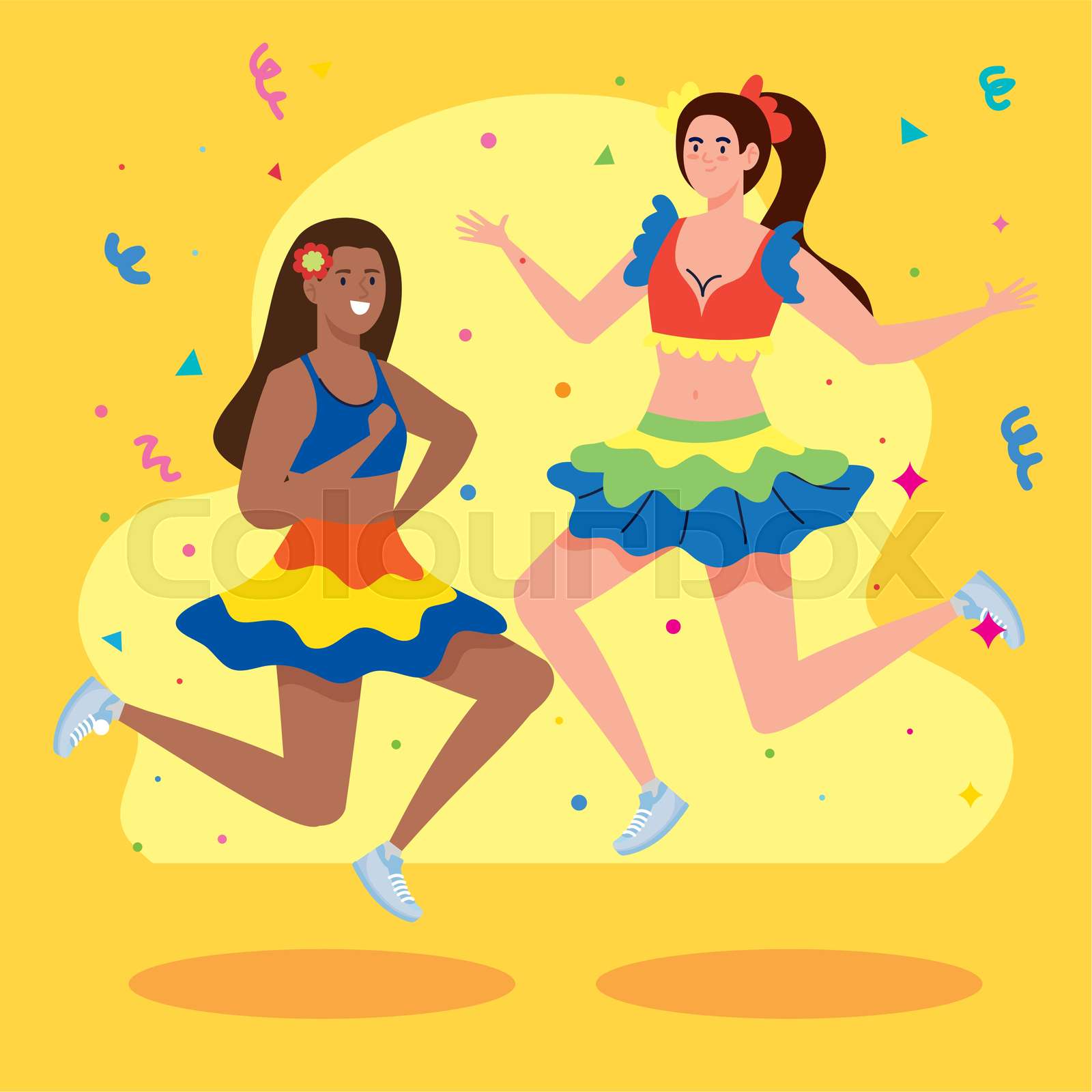 Brazilian Girls Dancing Stock Vector Colourbox