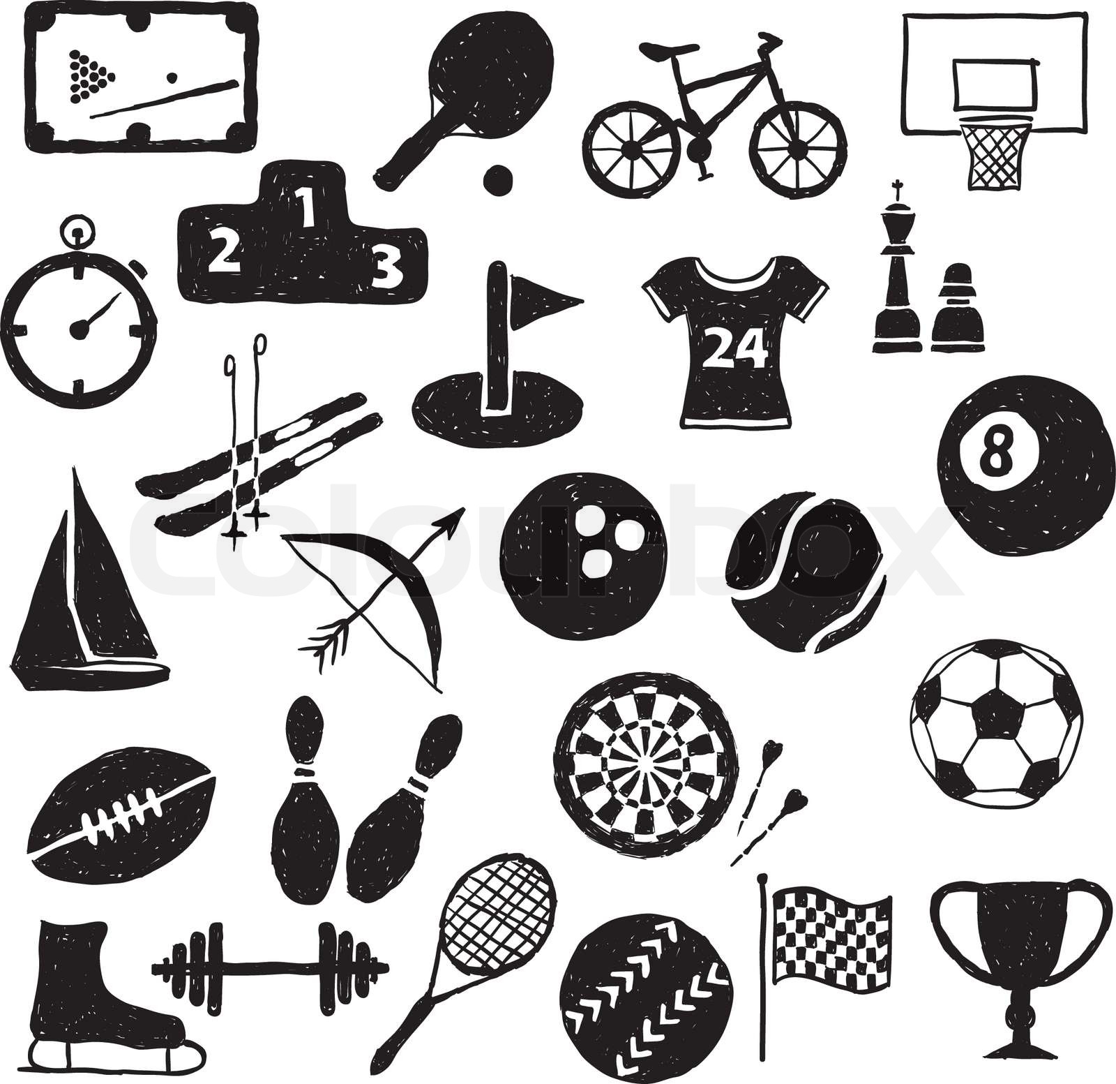 doodle sport billeder | Stock vektor | Colourbox