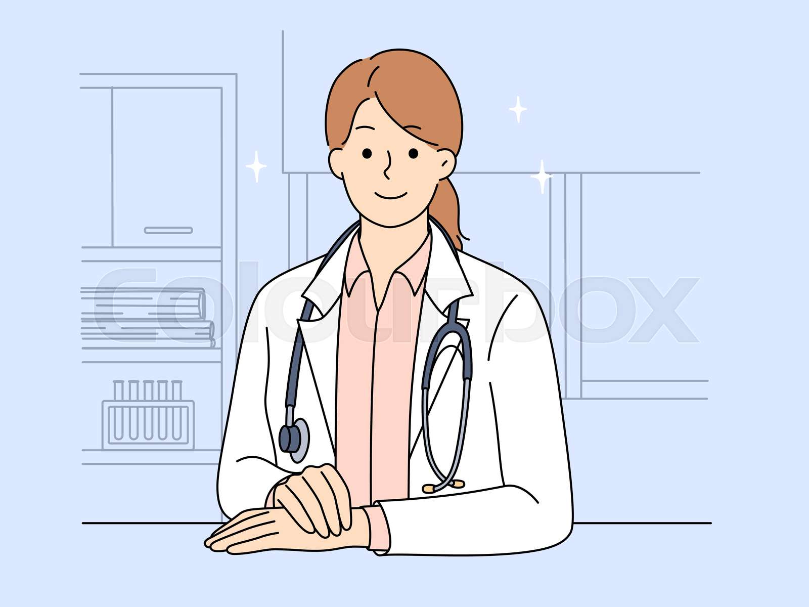 Female Doctor Drawing