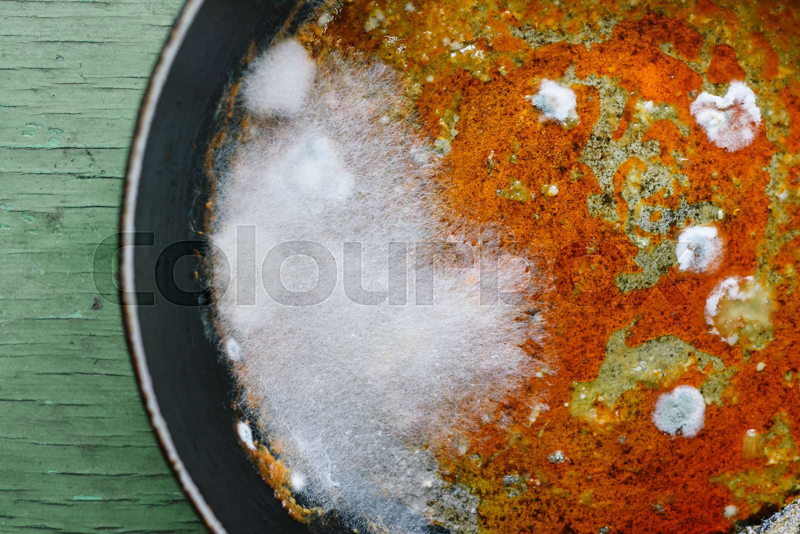 Mold on a dirty pan | Stock image | Colourbox