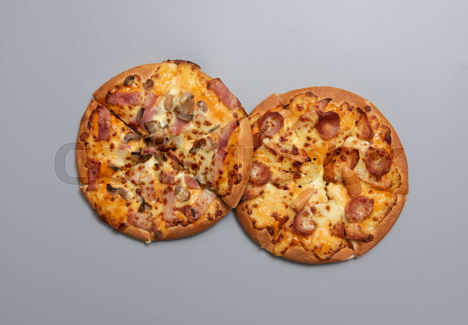 Small mini pizza ,Copy space. The view from the top. flat lay | Stock ...