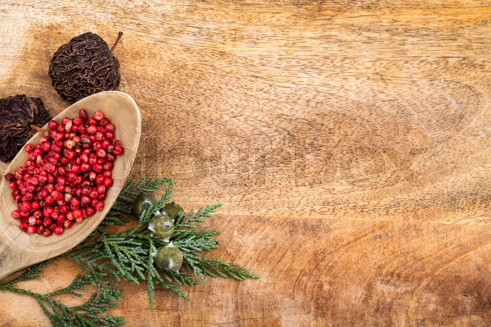 spice and herb on slate | Stock image | Colourbox