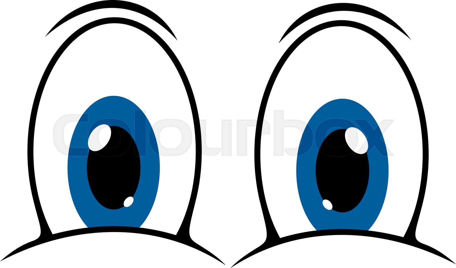 Big eyes smile, comic face emoticon or emoji icon | Stock vector ...