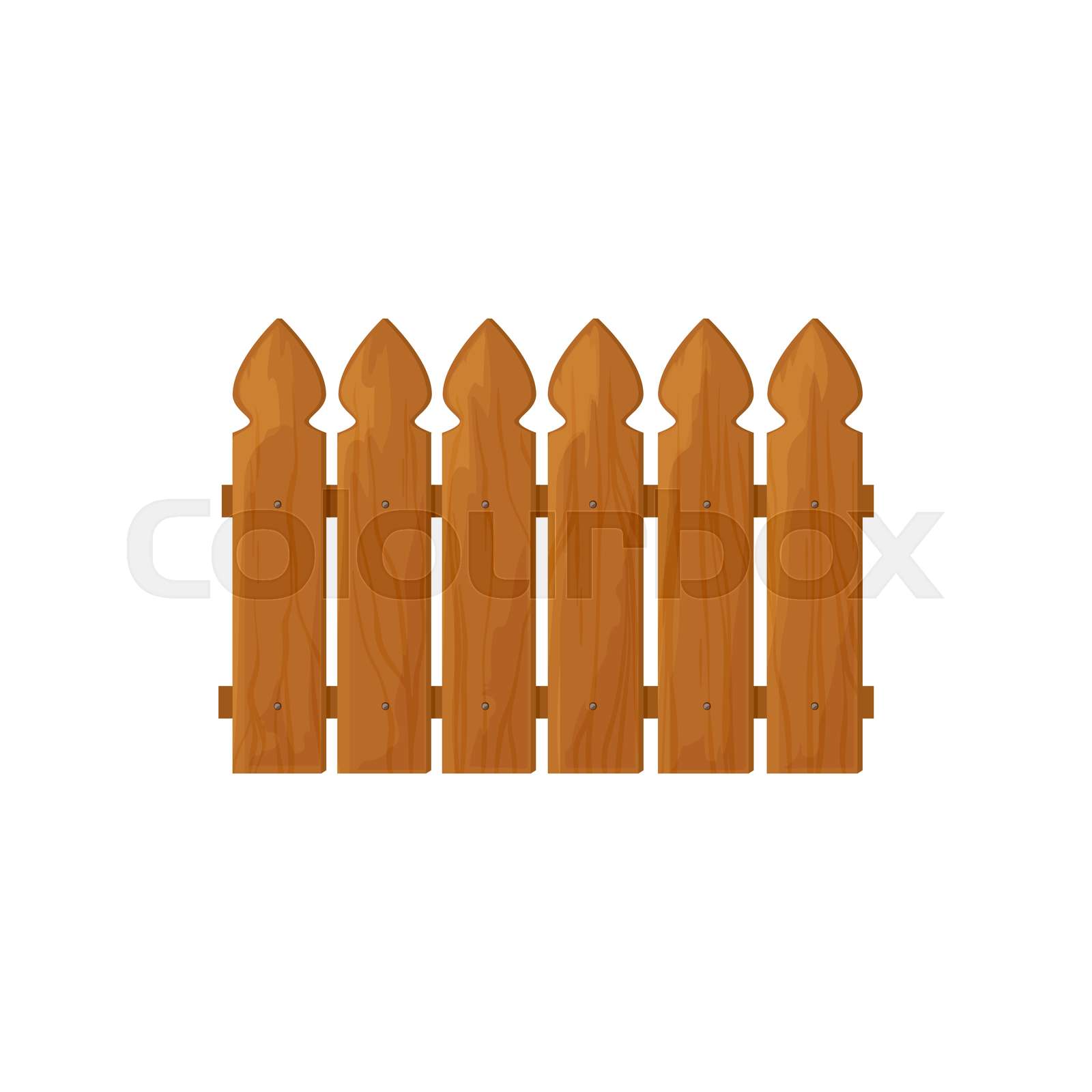 Garden Fence Of Timbers Sharp Planks Isolated Icon Stock Vector