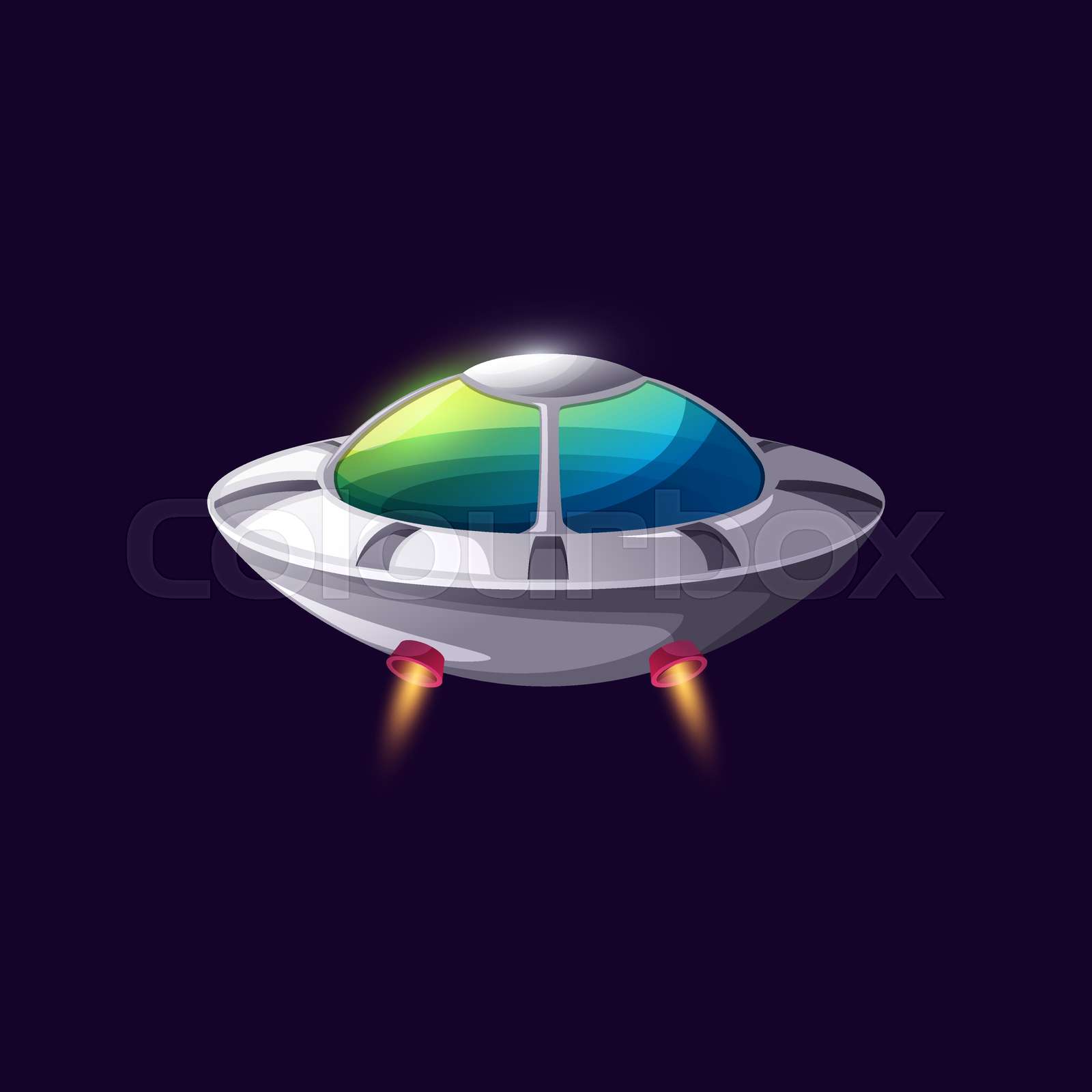 Flying saucer spacecraft isolated alien space ship | Stock vector ...