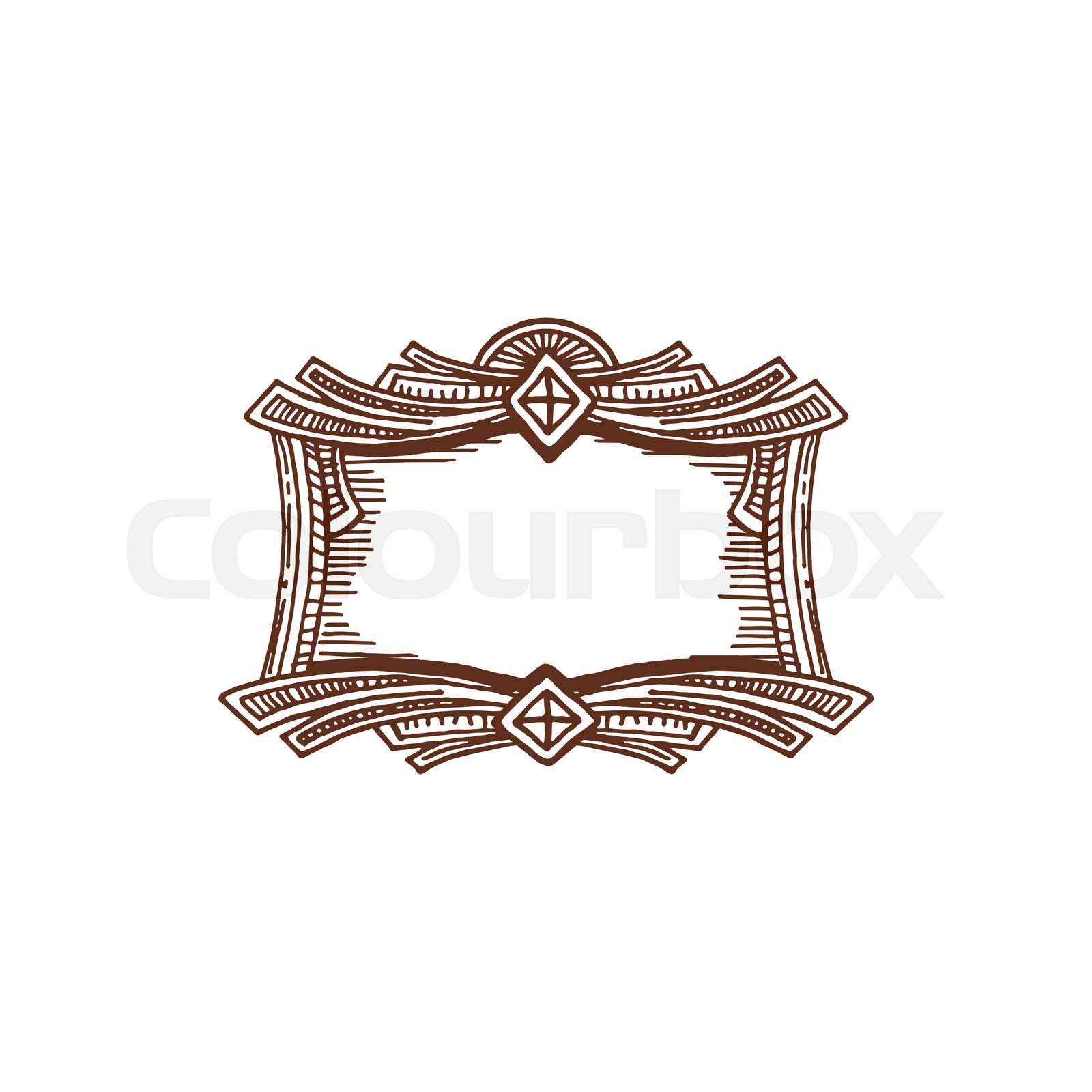 Victorian medieval signboard, treasure map border | Stock vector ...