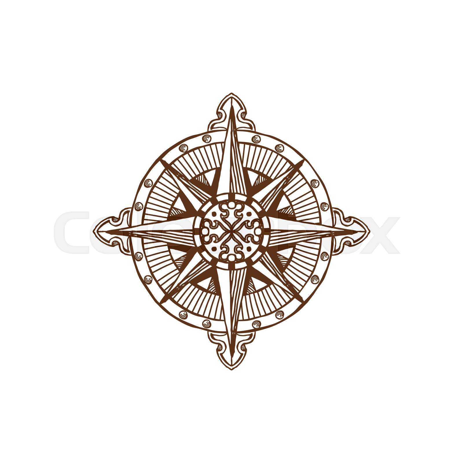 Antique compass maritime navigation equipment sign | Stock vector ...