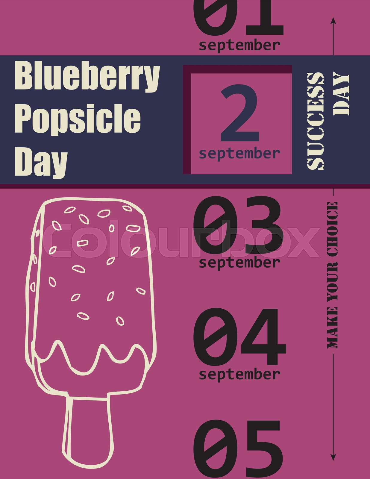 Blueberry Popsicle Day | Stock vector | Colourbox