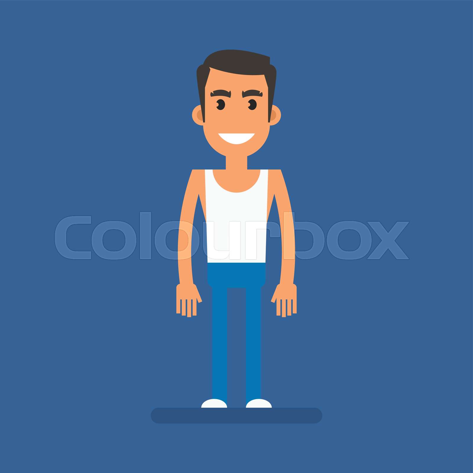 Thin man standing and smiling | Stock vector | Colourbox