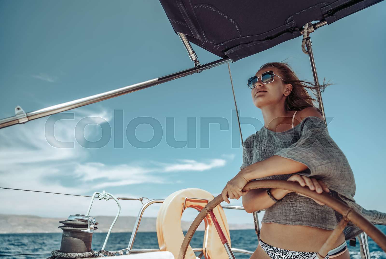 Happy Girl Sailing | Stock image | Colourbox