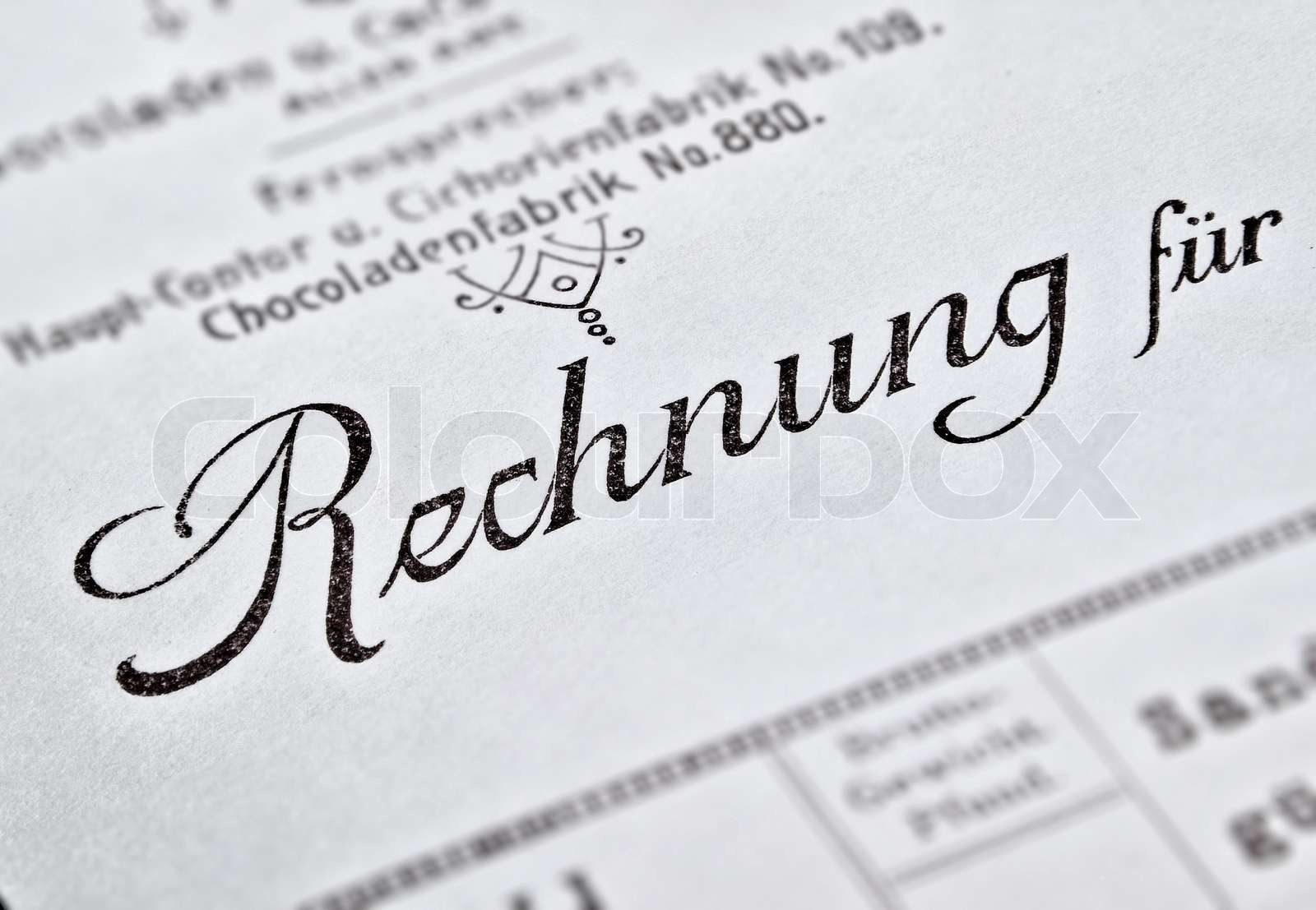 "Rechnung" | Stock Bild | Colourbox