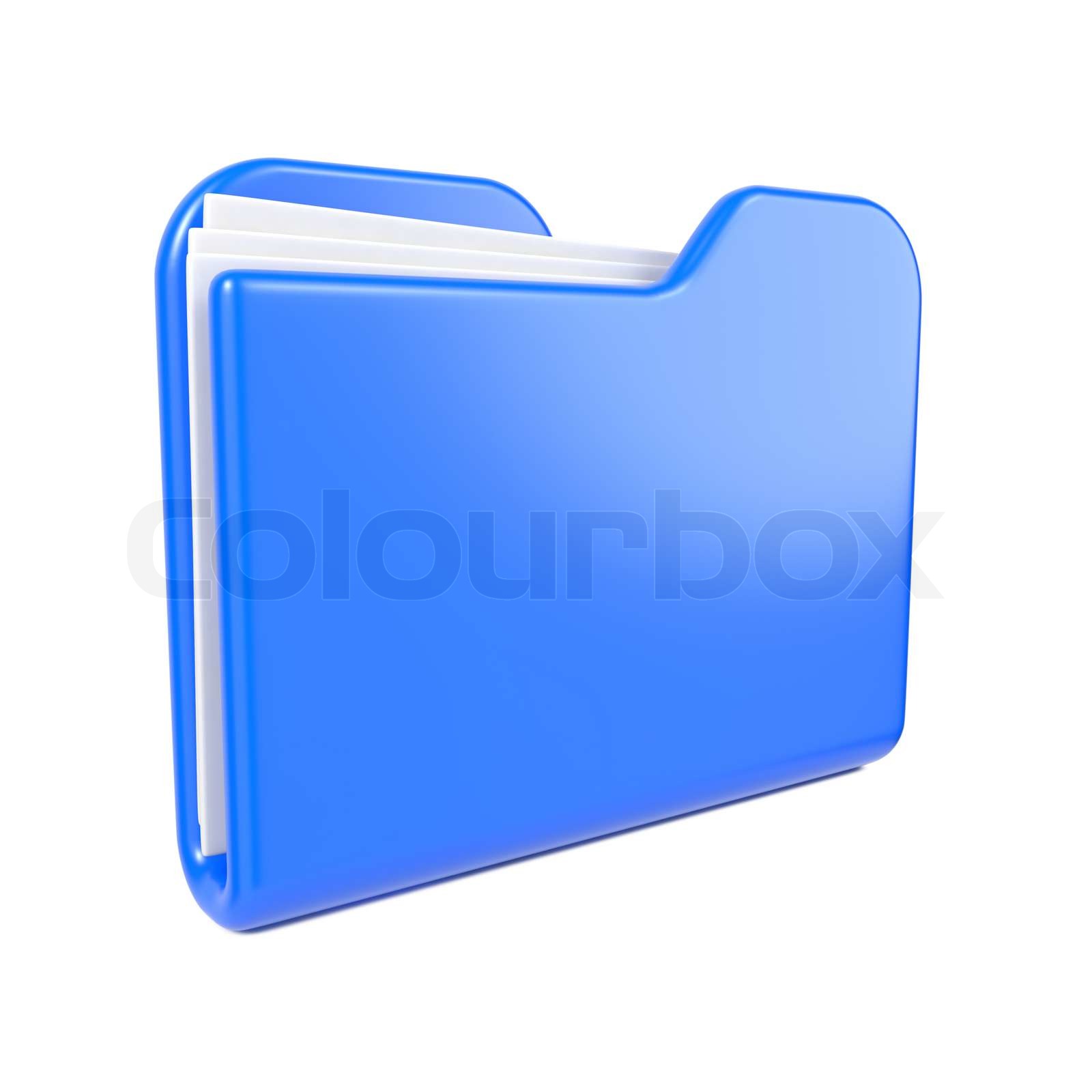 Blue Folder Icon on White | Stock image | Colourbox