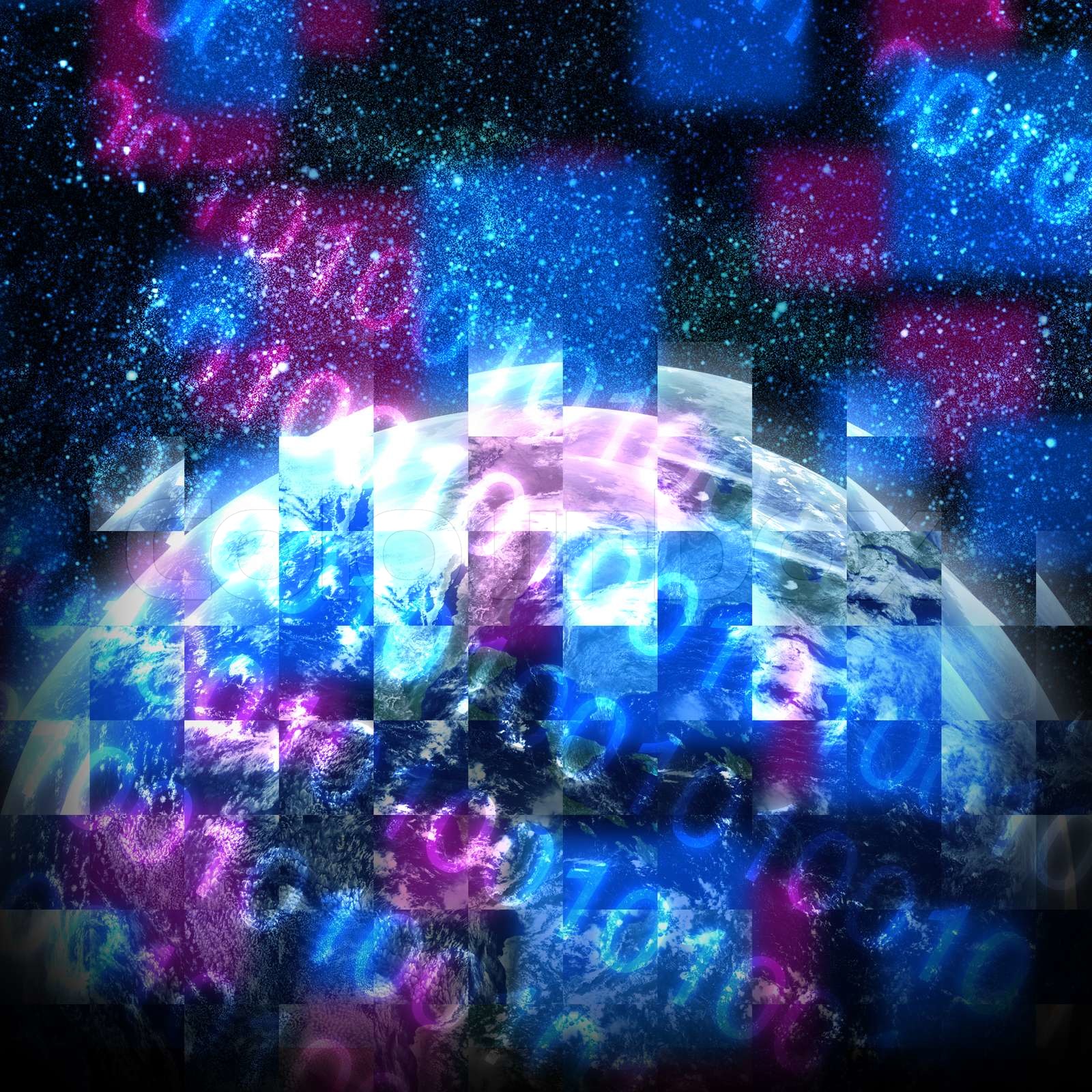 digitalen Welt mit sunrise | Stock Bild | Colourbox