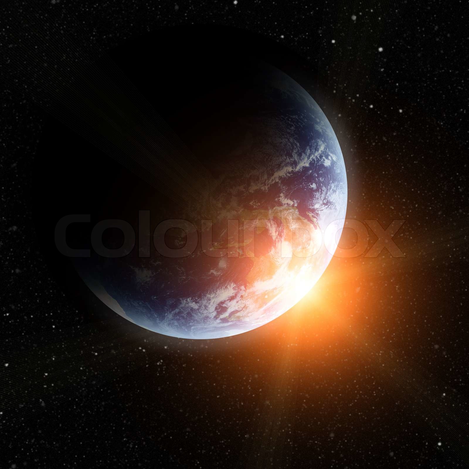 realistisk planet Jorden i rummet | Stock foto | Colourbox