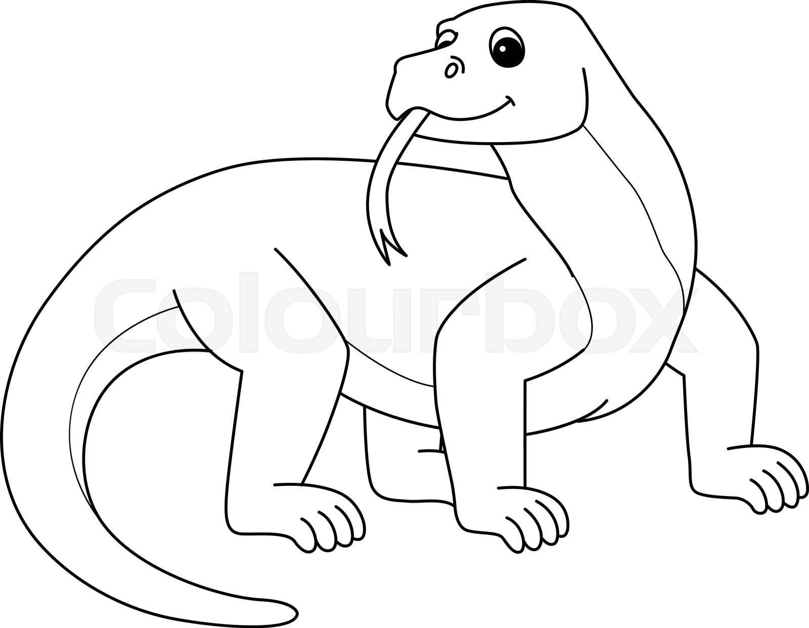 Komodo Dragon Animal Isolated Coloring Page Stock Vector Colourbox