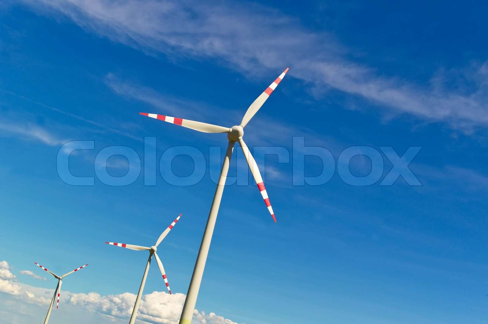 pinwheel of a wind power plant for electricity | Stock image | Colourbox