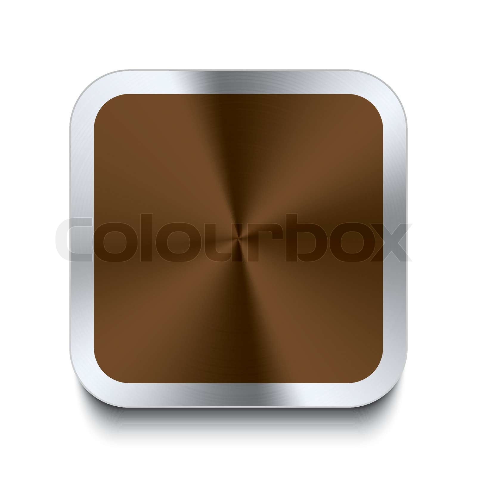 Square metal button - brown | Stock vector | Colourbox